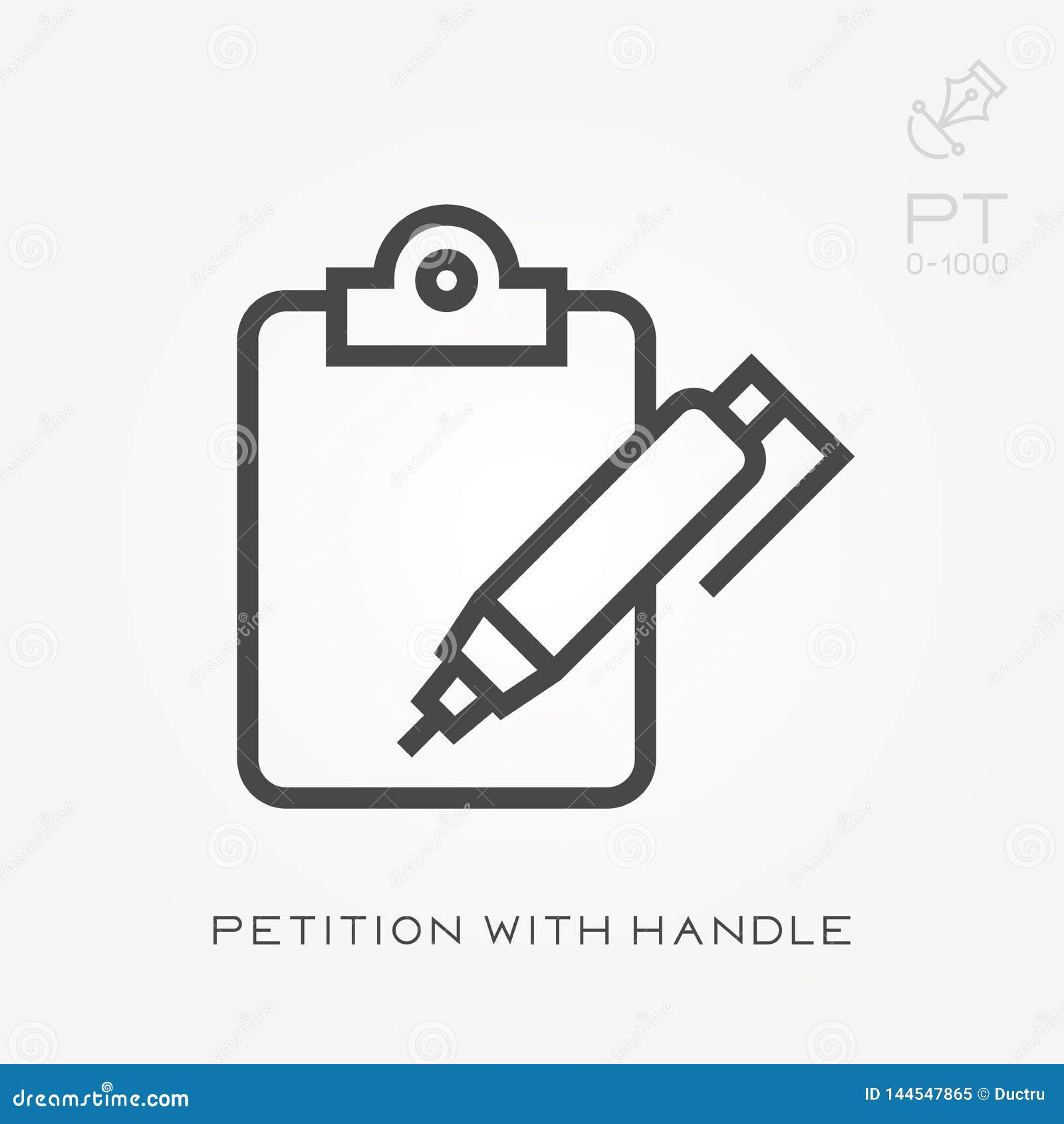 Line Icon Petition with Handle Stock Vector - Illustration of flat ...