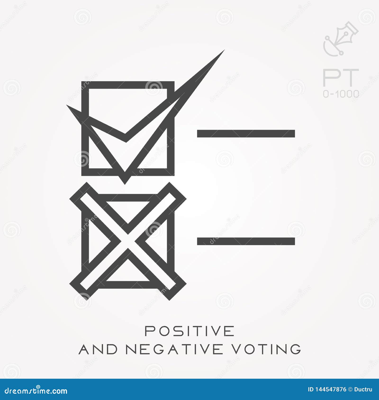Line Icon Positive and Negative Voting Stock Vector - Illustration of ...