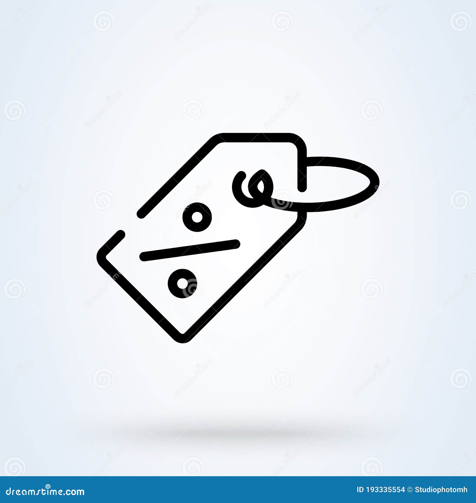 Line Icon Price Tag with Interest Vector. Interest Price Tag ...