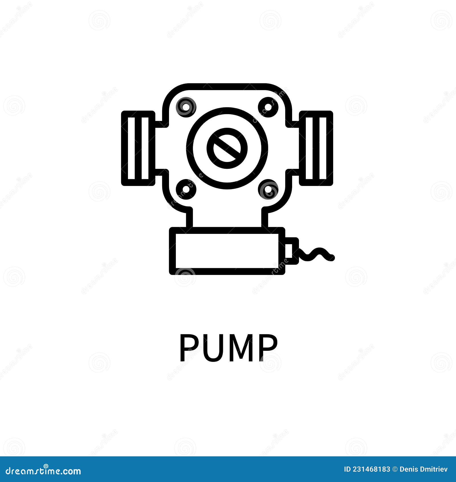 Line Icon Pump in Simple Style. Vector Sign in a Simple Style Isolated ...