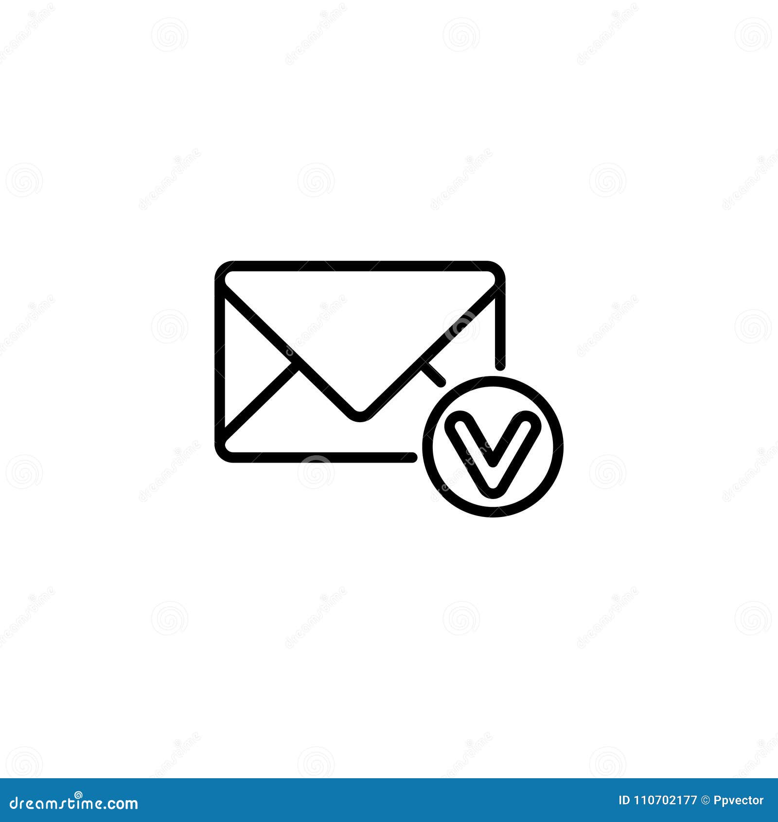 Line Icon. Received Message Stock Vector - Illustration of post ...