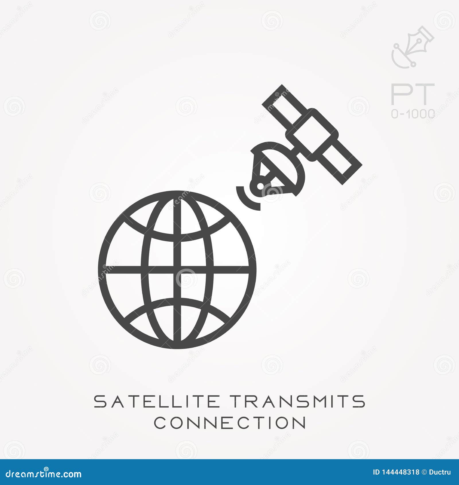 Line Icon Satellite Transmits Connection Stock Vector - Illustration of ...