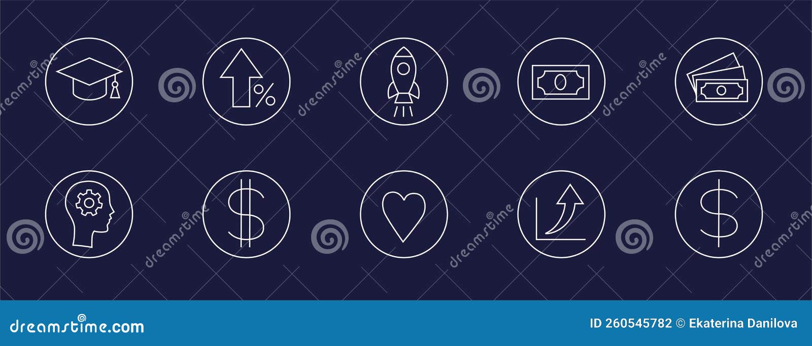 Line Icon Set, Education Result, Effect of Courses, Develop a Blog ...