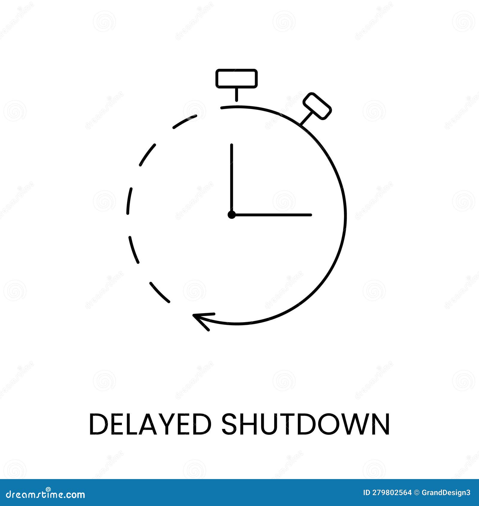 Line Icon Showing that the Lamp Has a Delayed Shutdown Option, in ...