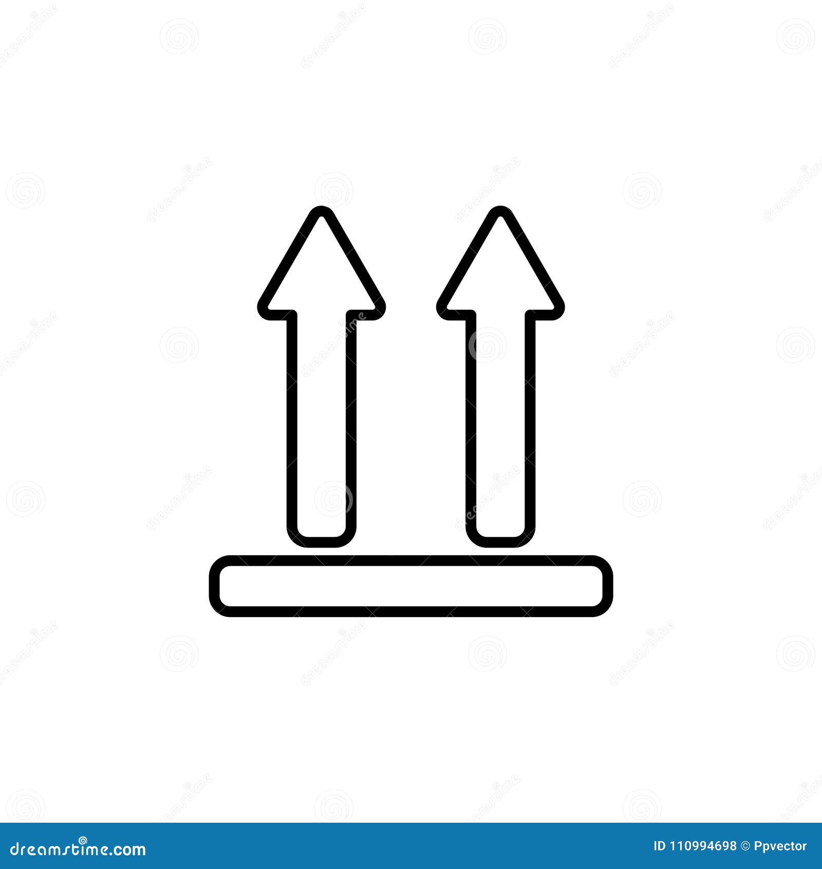 Line icon of Side Up sign stock vector. Illustration of cardboard ...