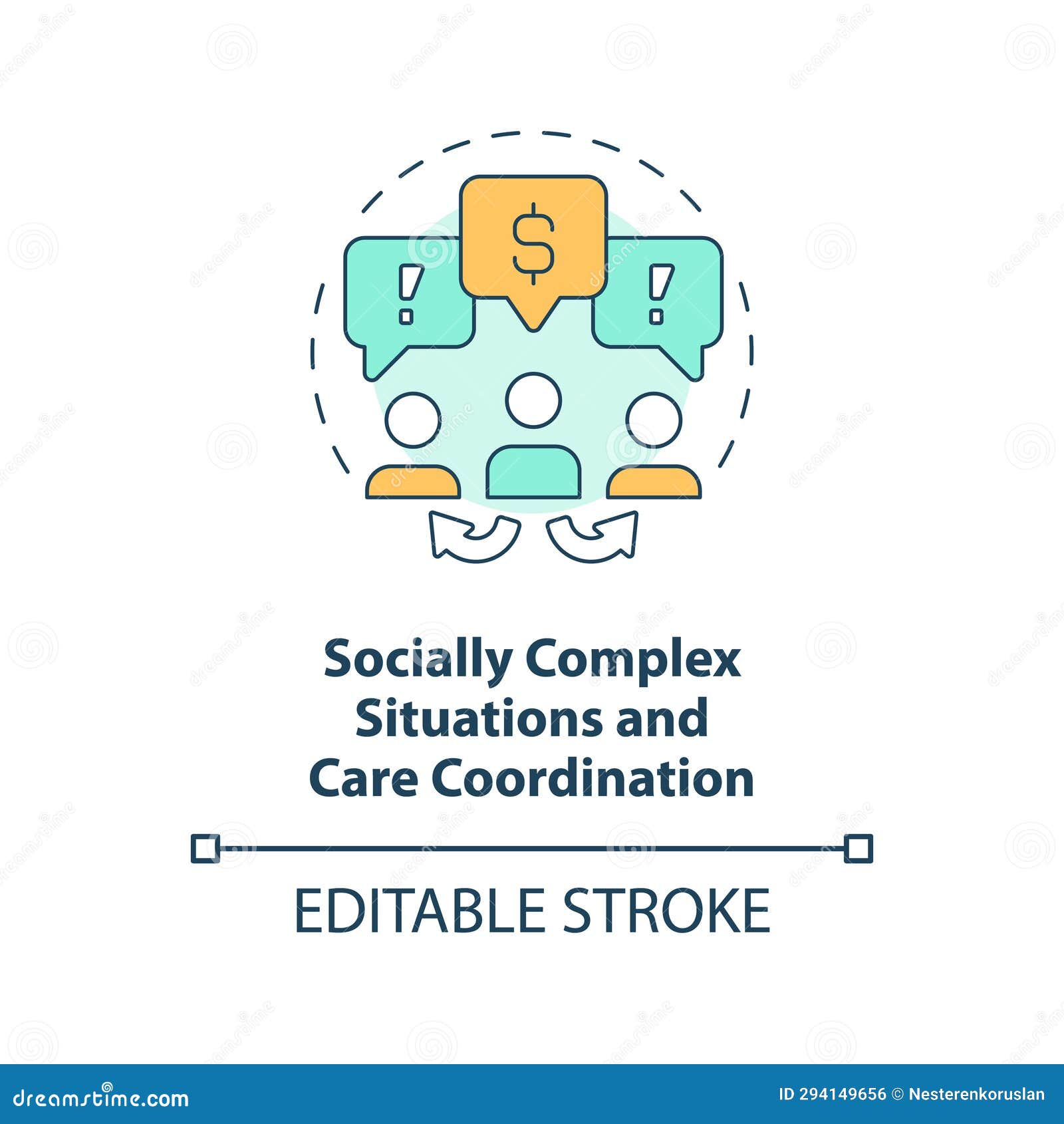Line Icon Socially Complex Situations and Care Coordination Stock ...