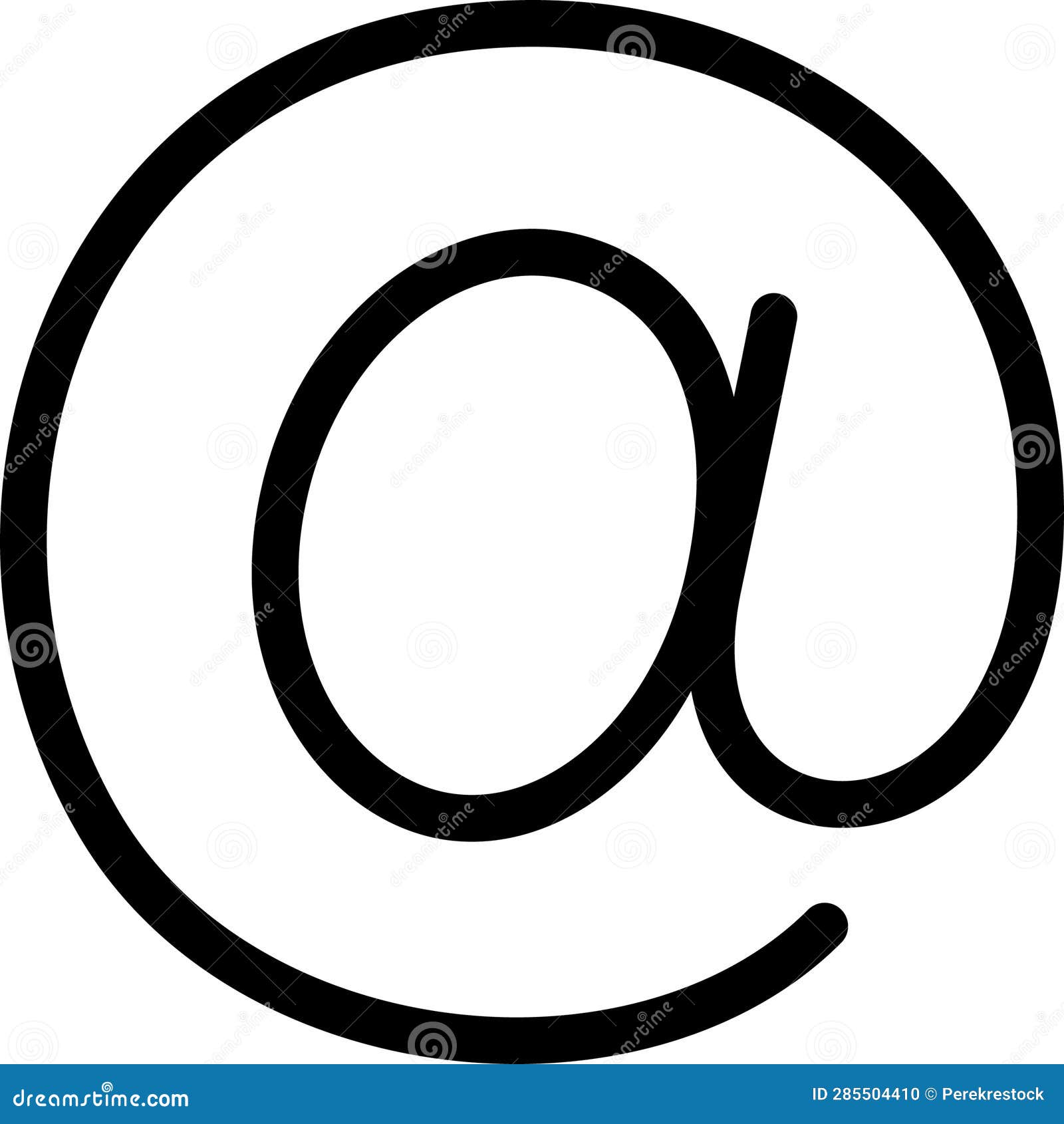 Line Icon of Symbol @ As Address Concept Stock Vector - Illustration of ...