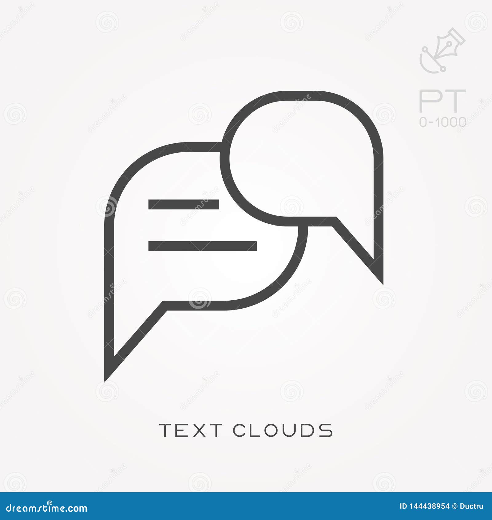 Flat Vector Icons with Text Clouds Stock Vector - Illustration of icons ...
