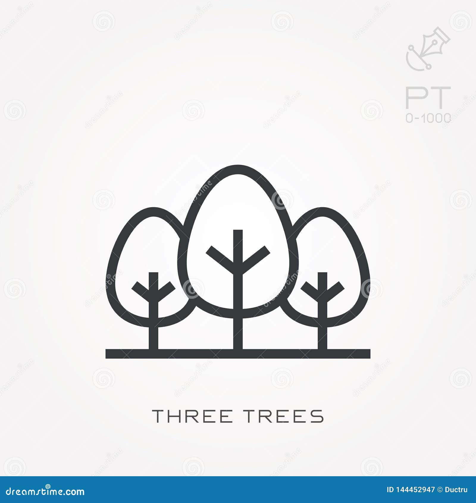 Simple Vector Illustration with Ability To Change. Line Icon Three ...