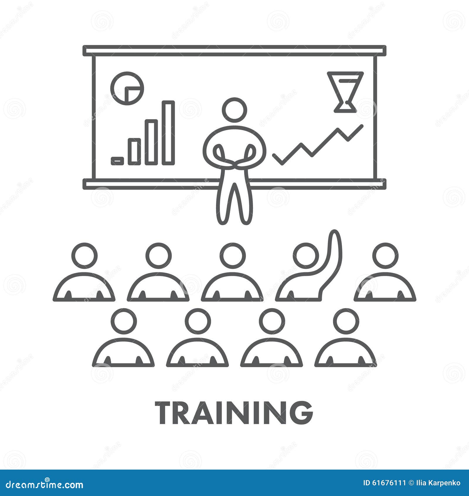 Line Icon Training, Presentation and Seminar Stock Illustration ...