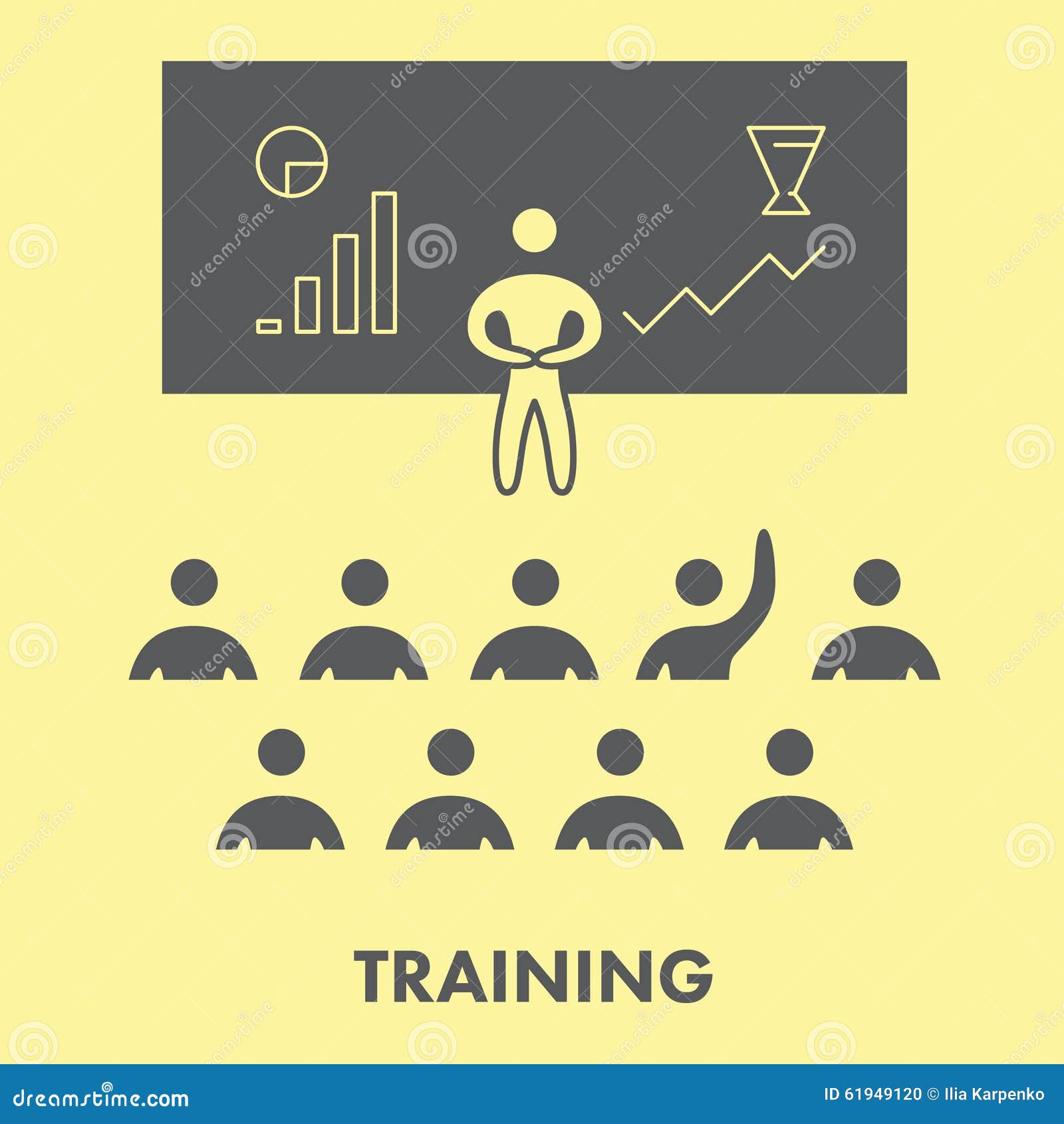 Line Icon Training, Presentation and Seminar Stock Illustration ...