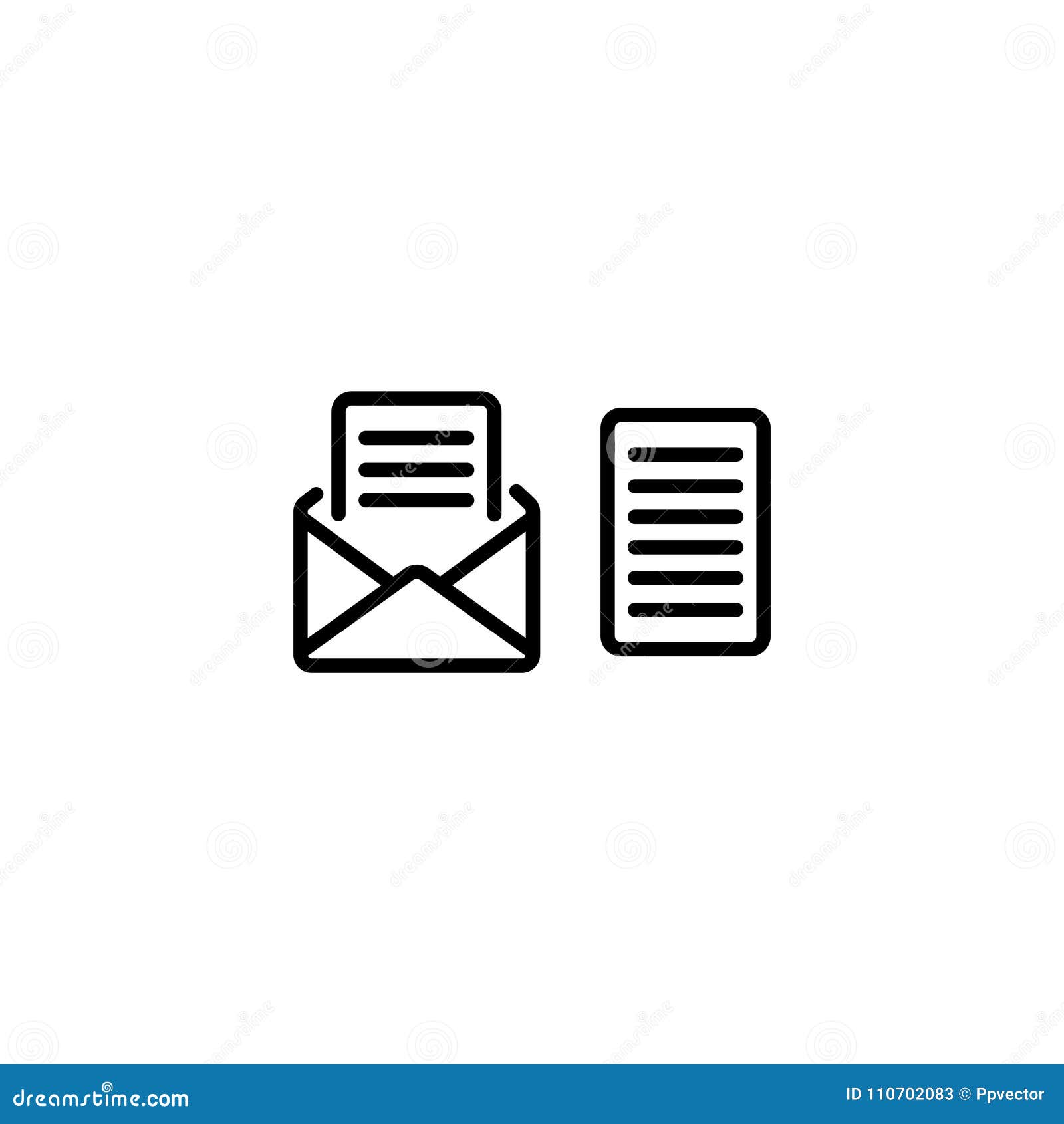 Line Icon. View Post, Message Stock Vector - Illustration of letter ...