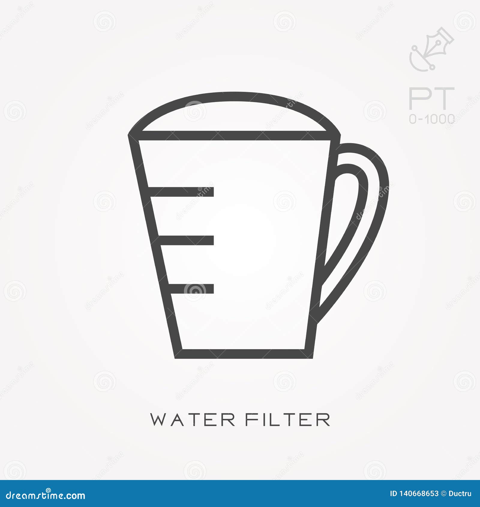 Flat Vector Icons with Water Filter Stock Vector - Illustration of ...