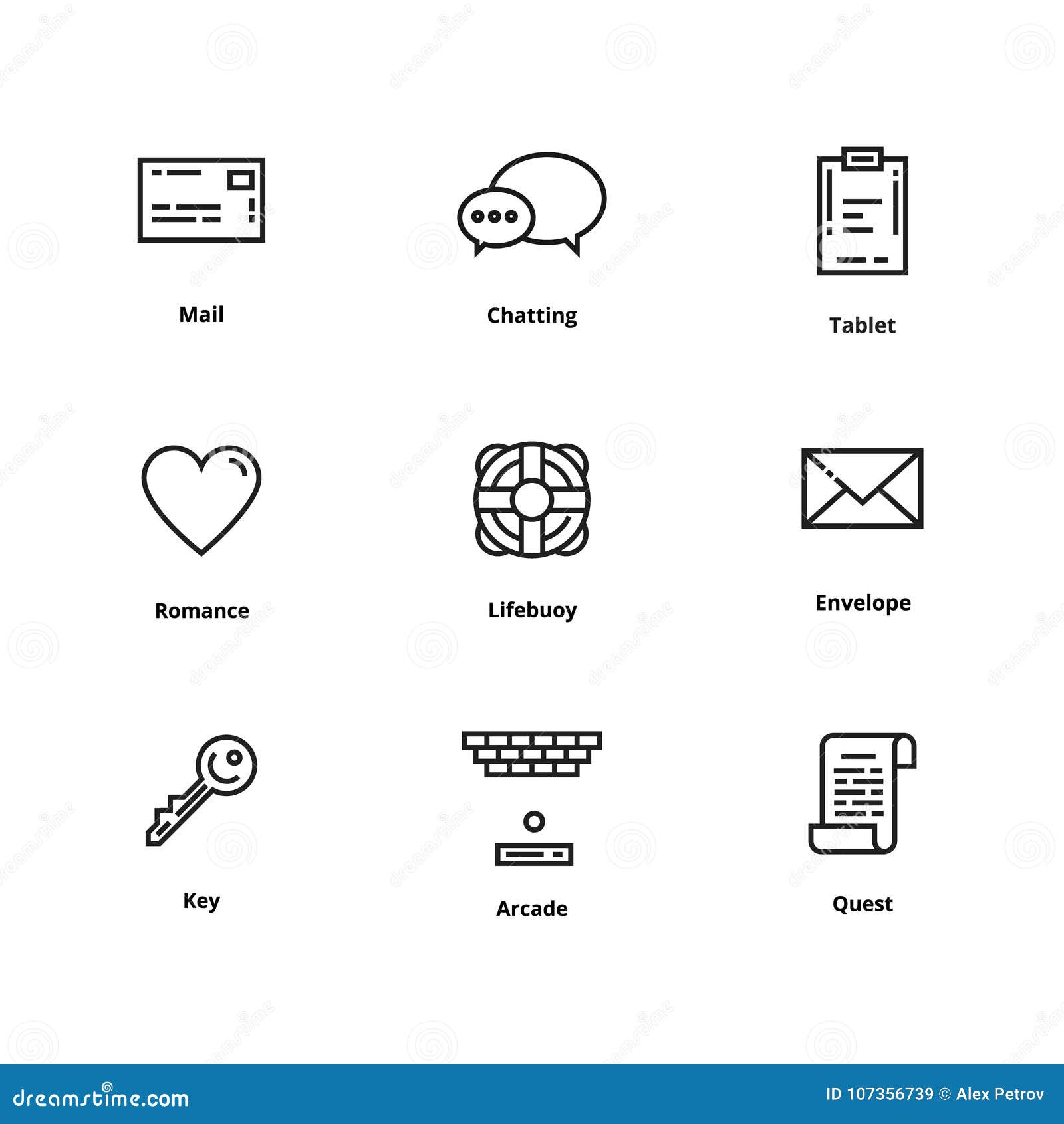 9 line icons stock illustration. Illustration of sign - 107356739