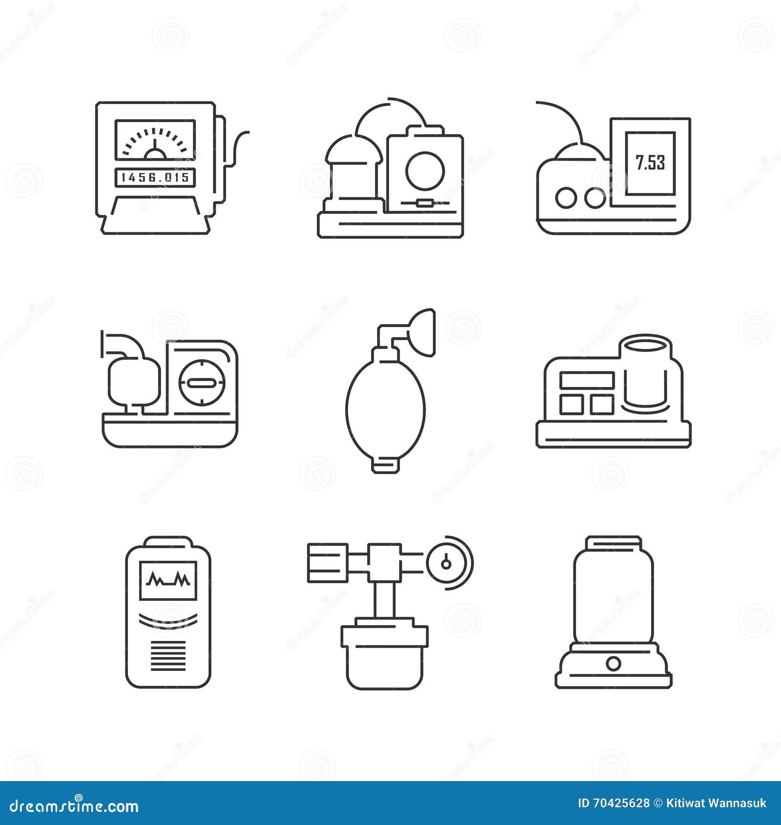 Line Icons Medical Device Icon Set of Operating Room Stock Vector ...