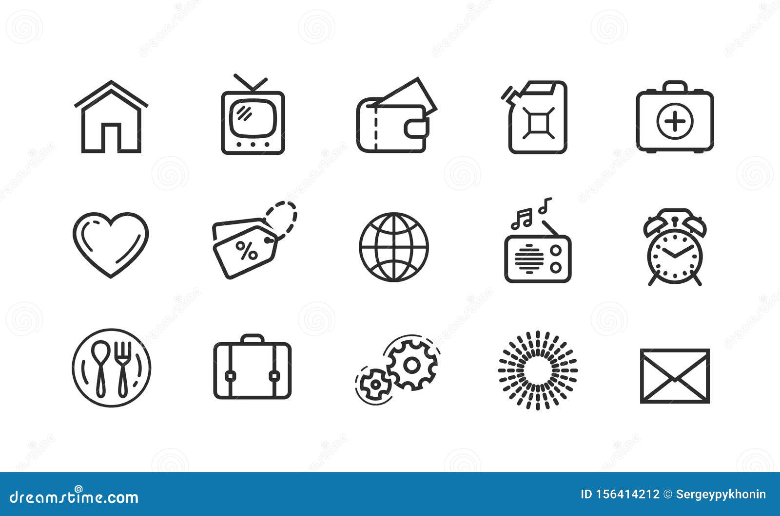 Line Icons Set. Collection Vector Black Outline Logo for Mobile Apps ...