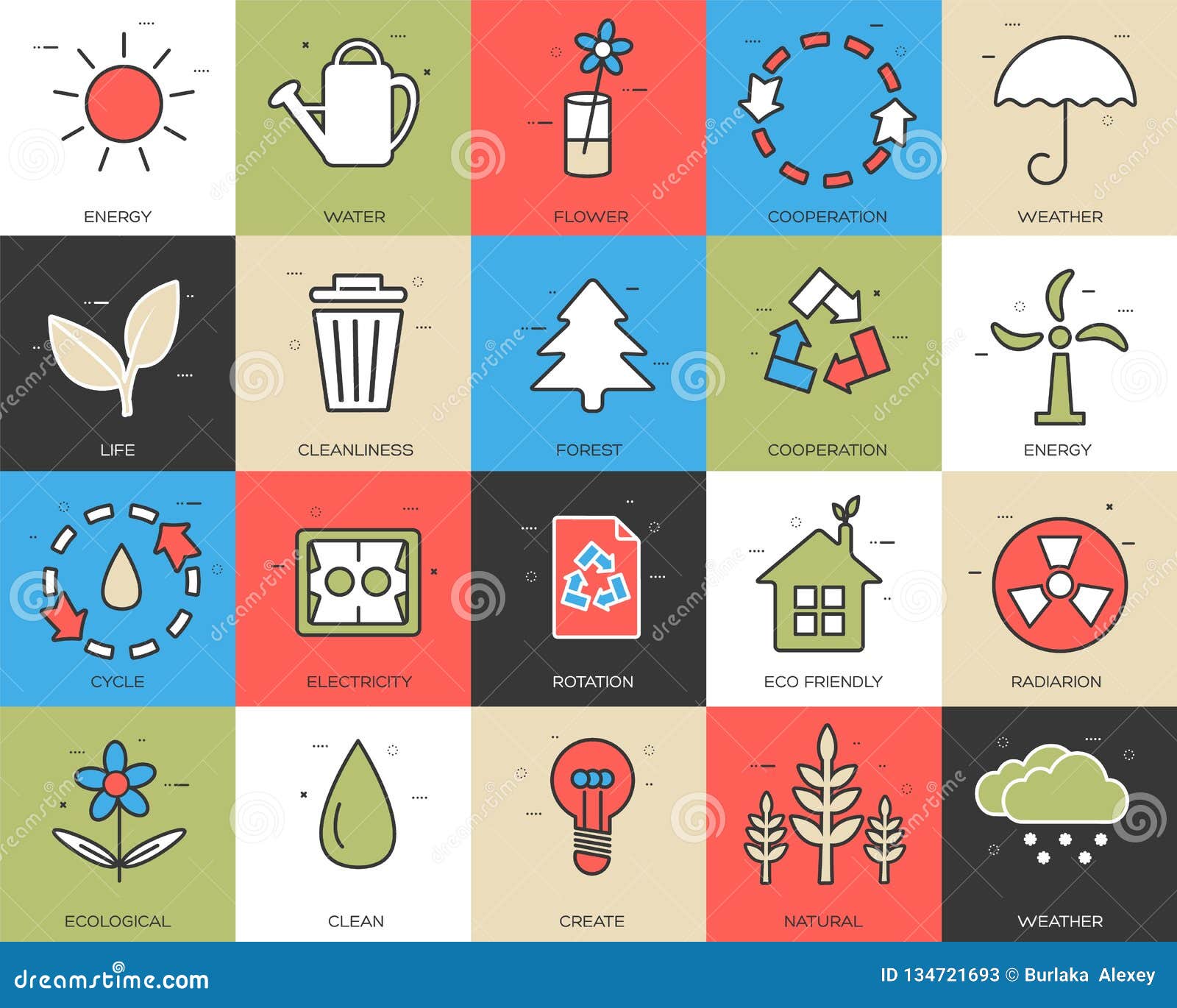 Line Icons Set of Eco Collection Concept. Modern Vector Pictogram with ...