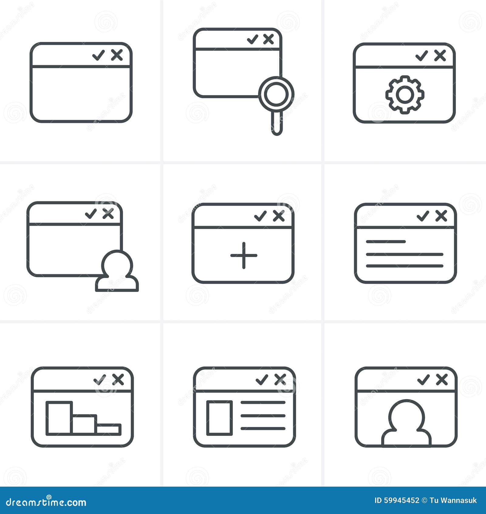 Line Icons Style windows stock vector. Illustration of homepage - 59945452