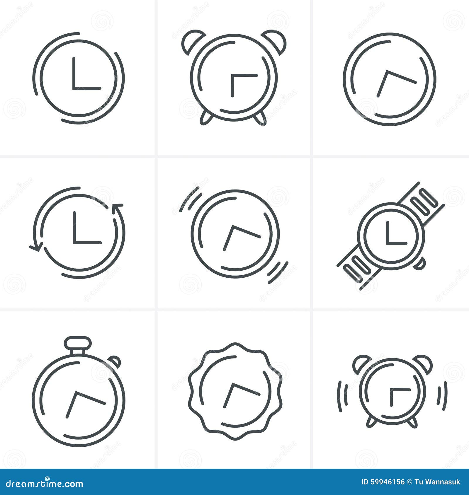 Line Icons Time Clock Icons Set, Vector Design Stock Vector ... Line Icons Time Clock Icons Set, Vector Design Stock Vector ...