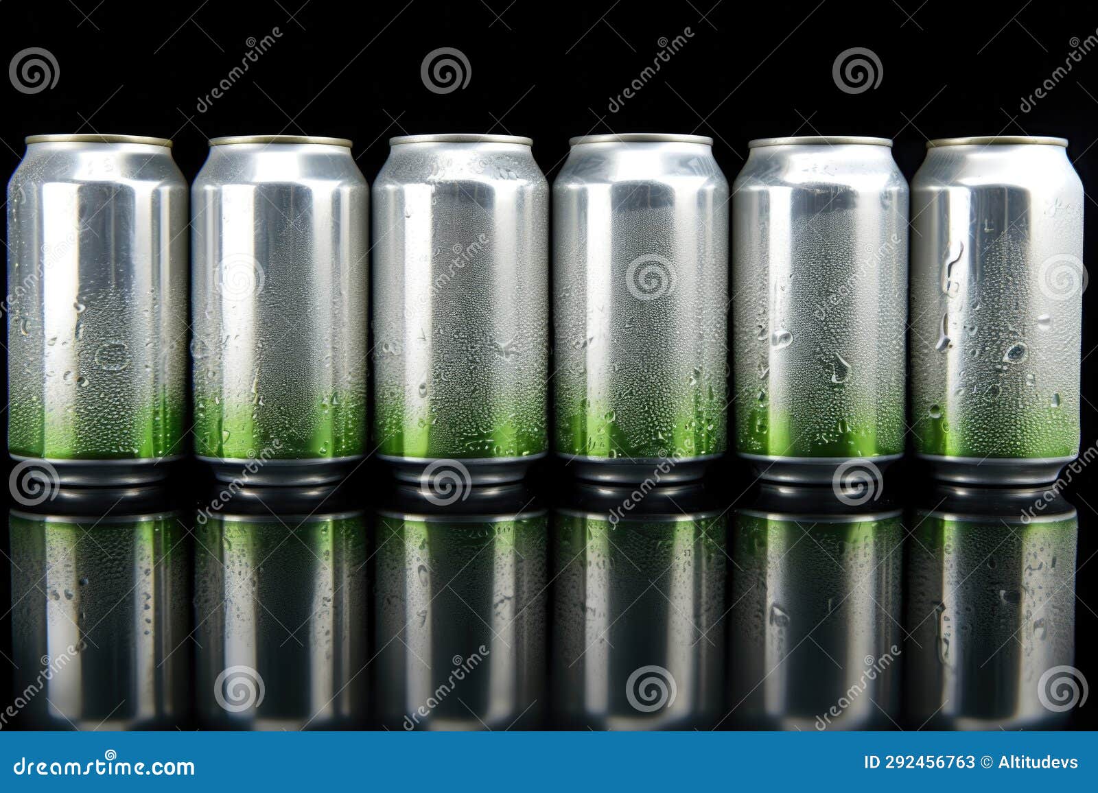 A Line of Identical Club Soda Cans Viewed from the Side Stock Image ...