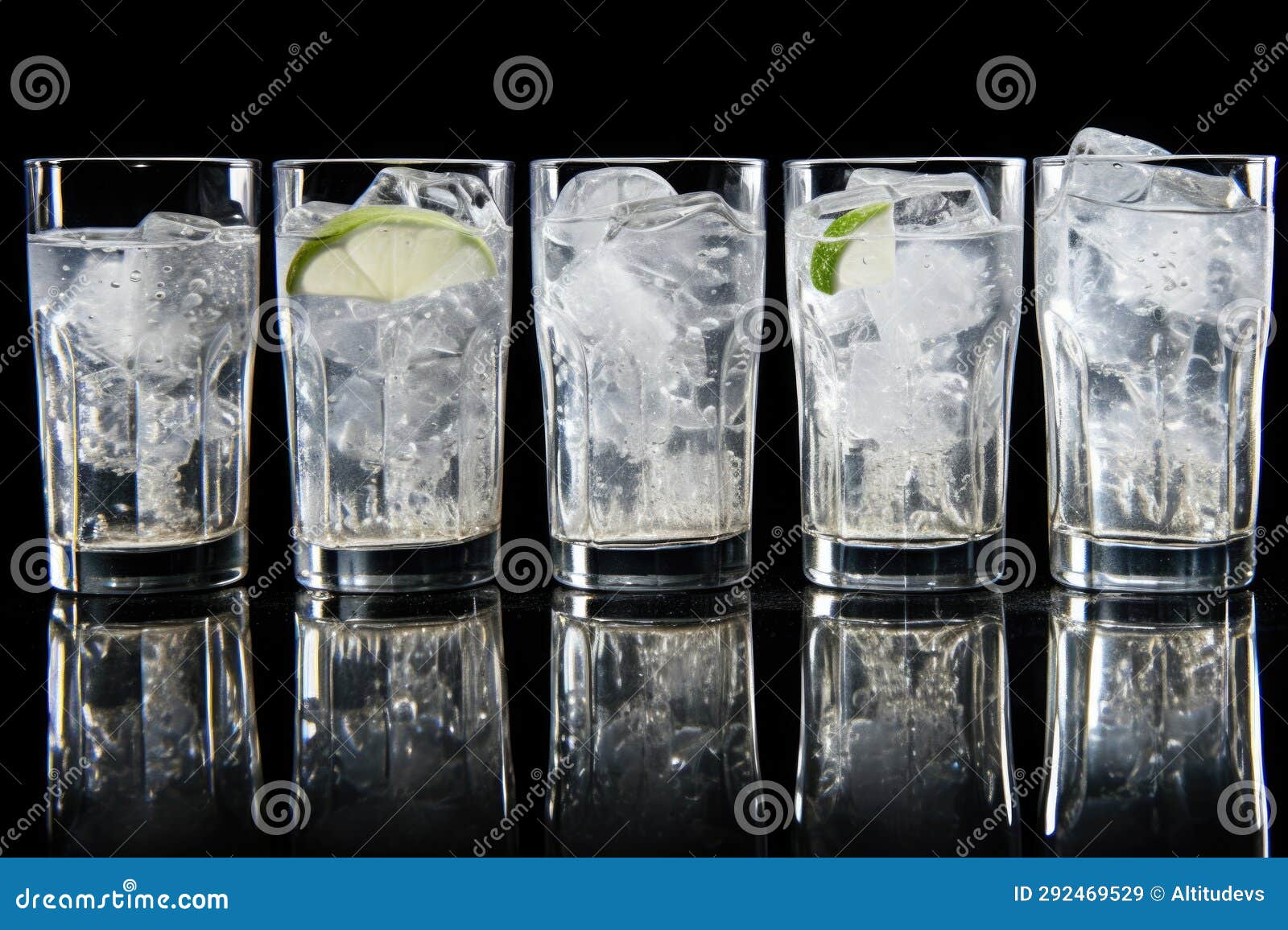 A Line of Identical Club Soda Cans Viewed from the Side Stock ...