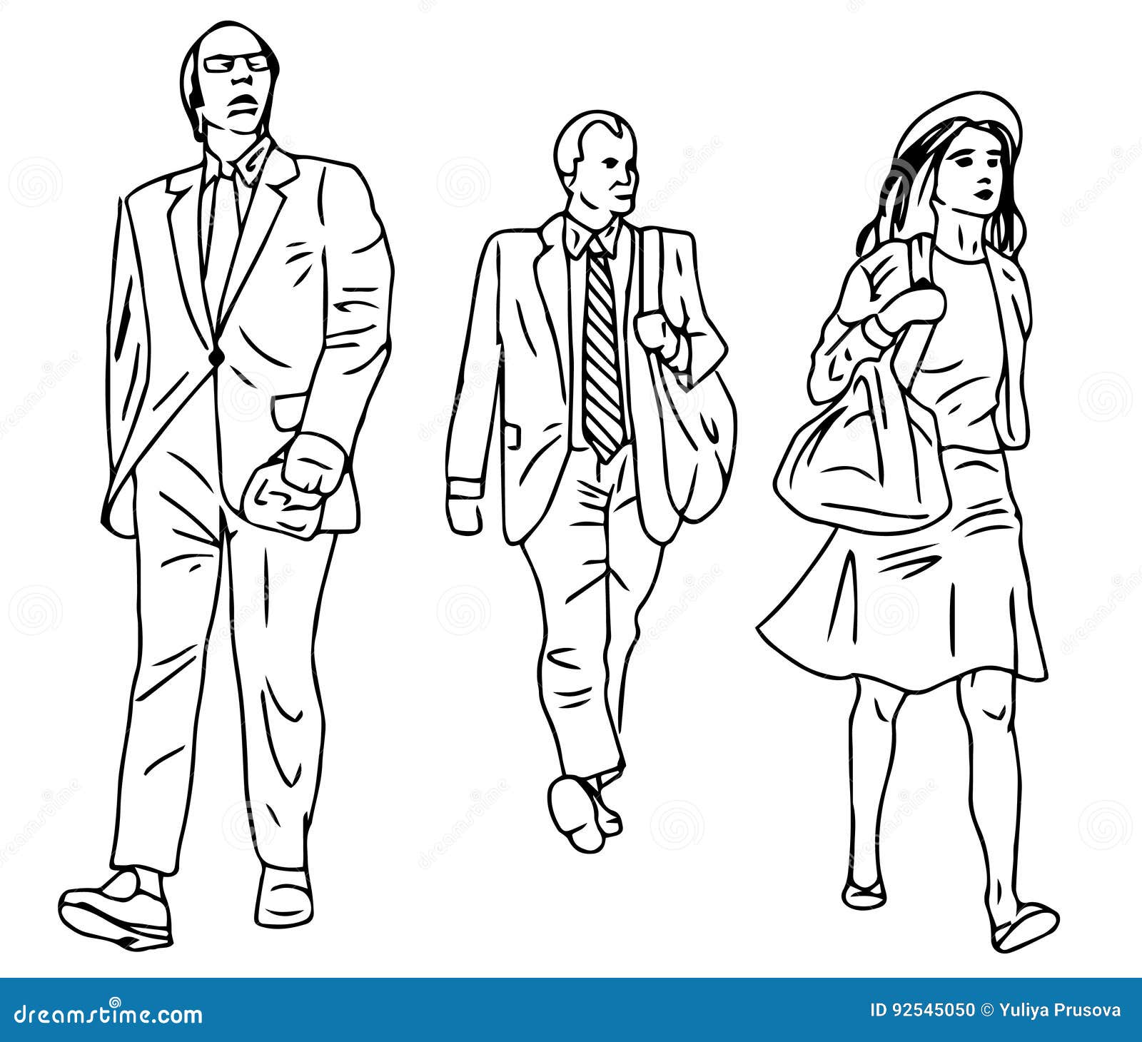 Line Illustration of Abstract People on a White Background 3 Stock ...