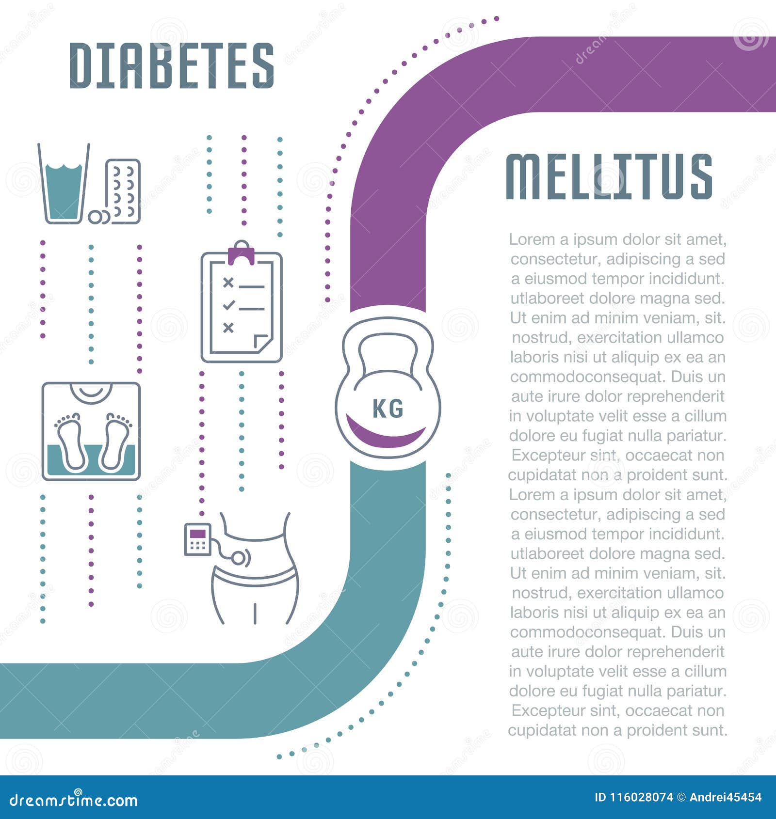 Website Banner And Landing Page Of Diabetes Mellitus Stock