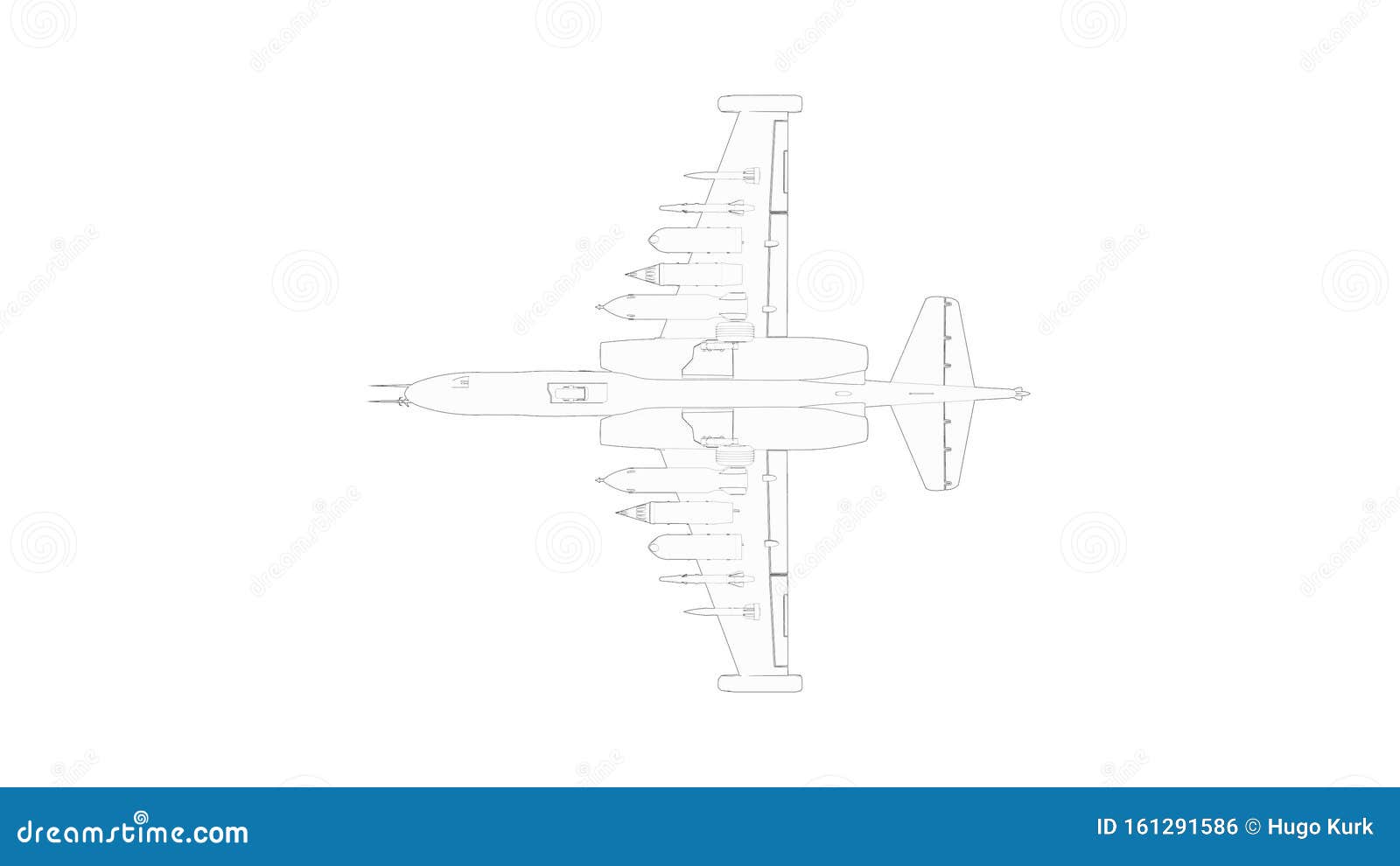 Sukhoi Su-25 Frogfoot. Vector Drawing Of Attack Aircraft. Side View ...