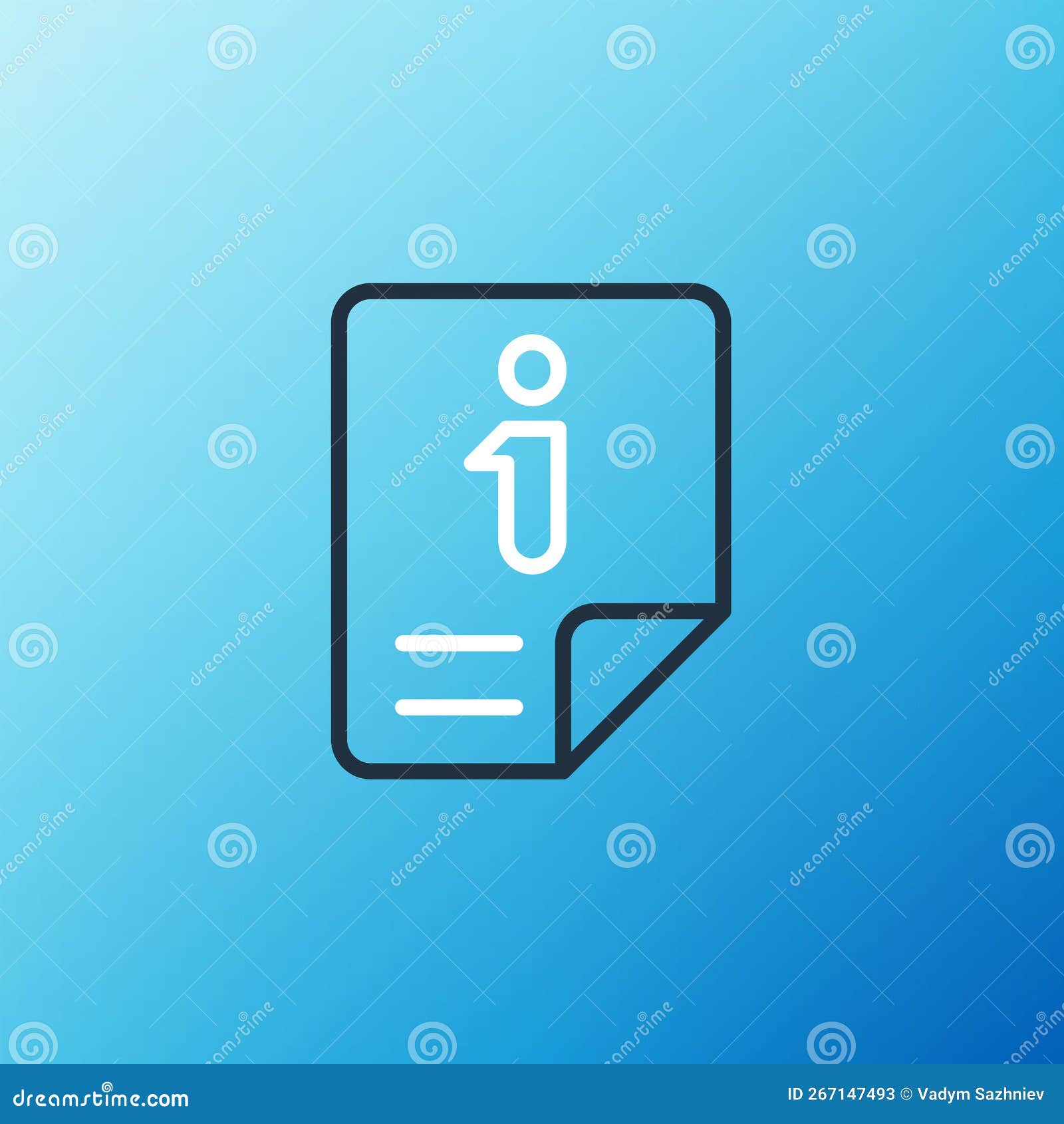 Line Information Icon Isolated on Blue Background. Colorful Outline ...