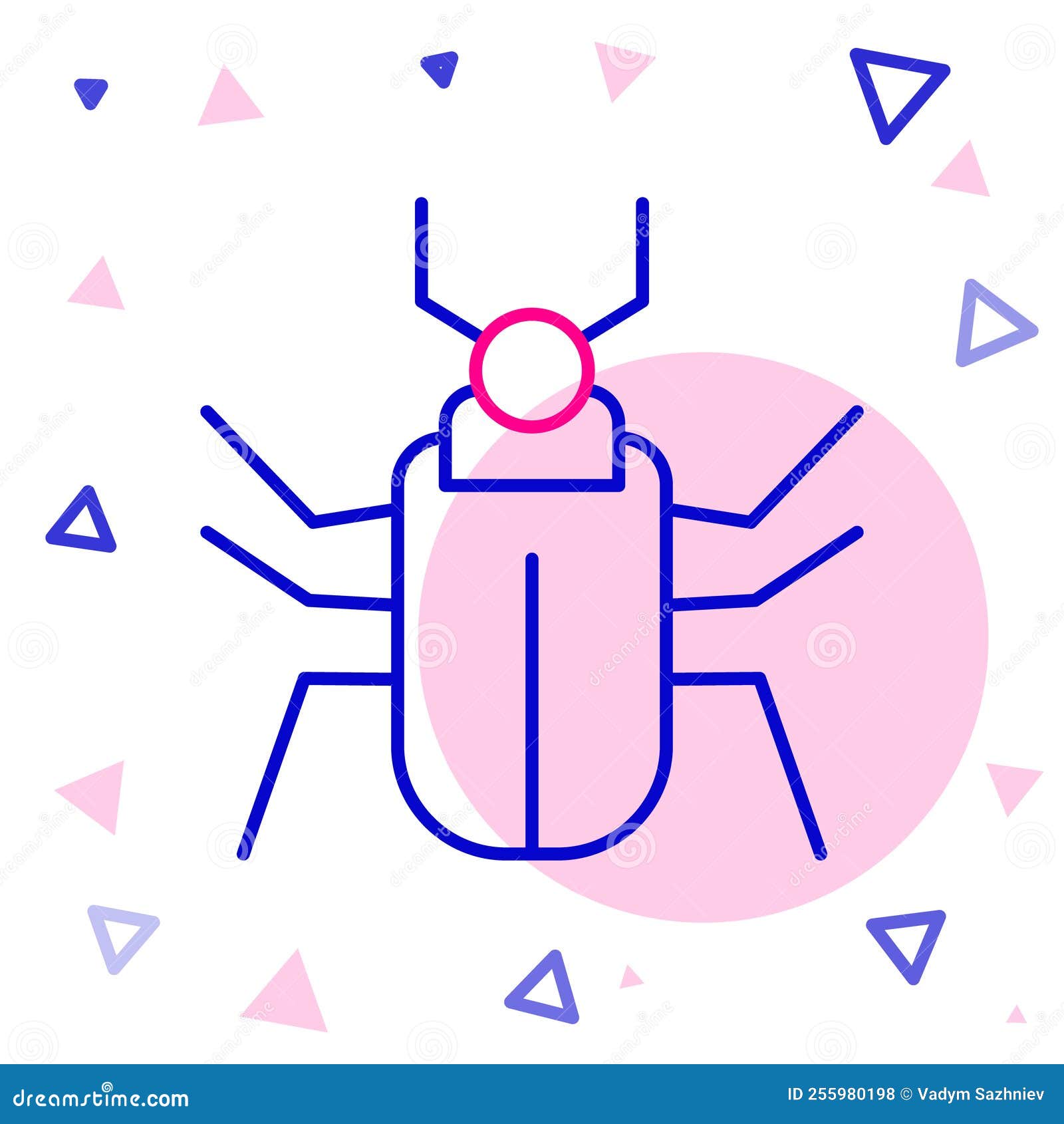 Line Insect Fly Icon Isolated on White Background. Colorful Outline ...