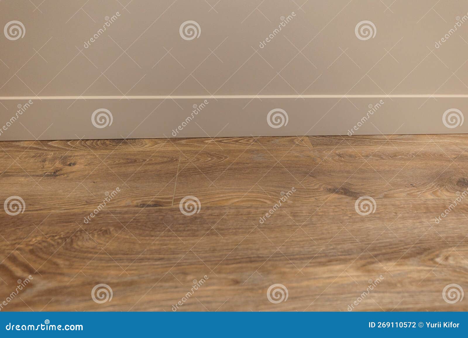 Line of Junction of Laminate and Plinth. Apartment Interior Stock Photo ...