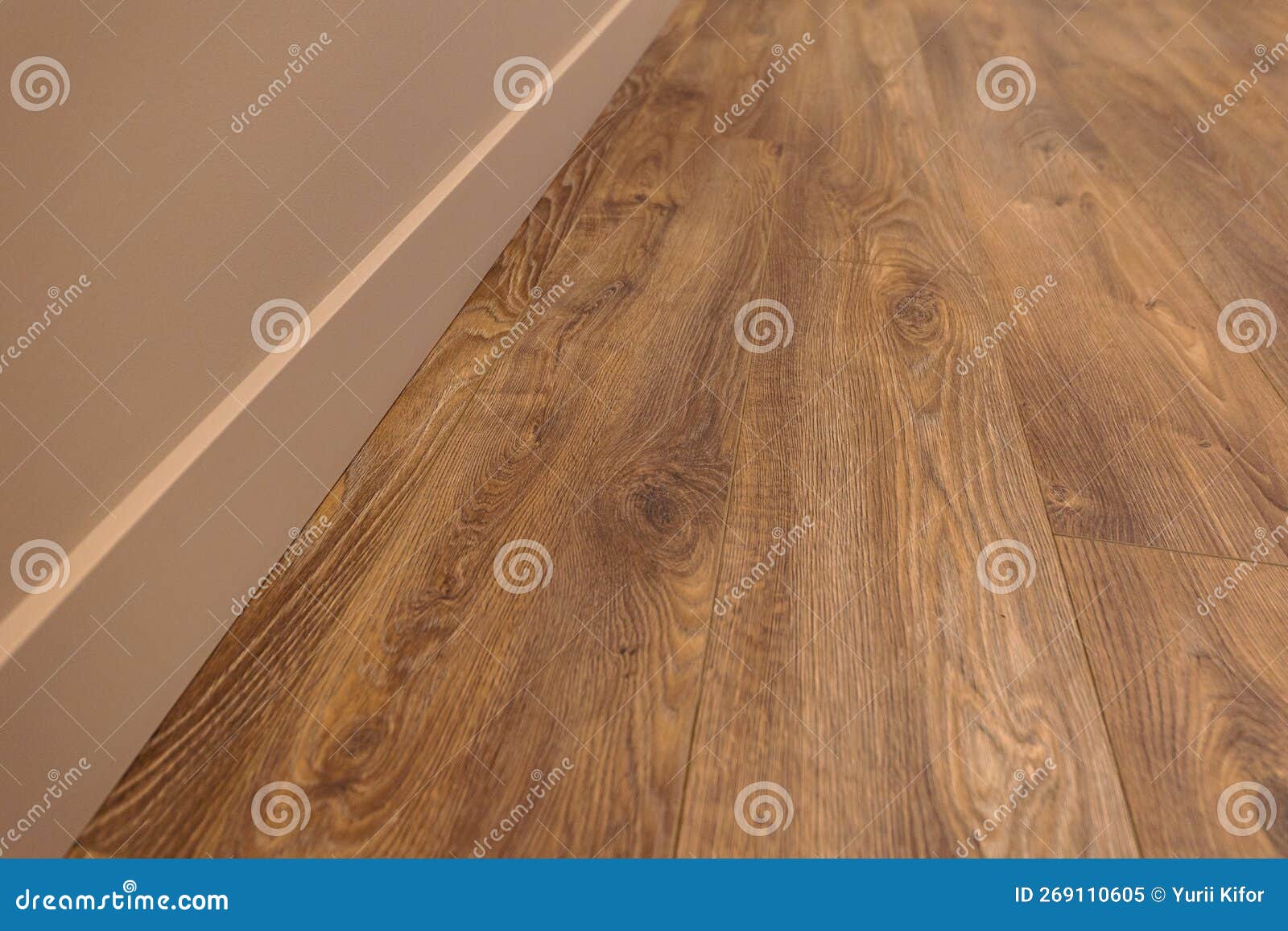 Line of Junction of Laminate and Plinth. Apartment Interior Stock Image ...
