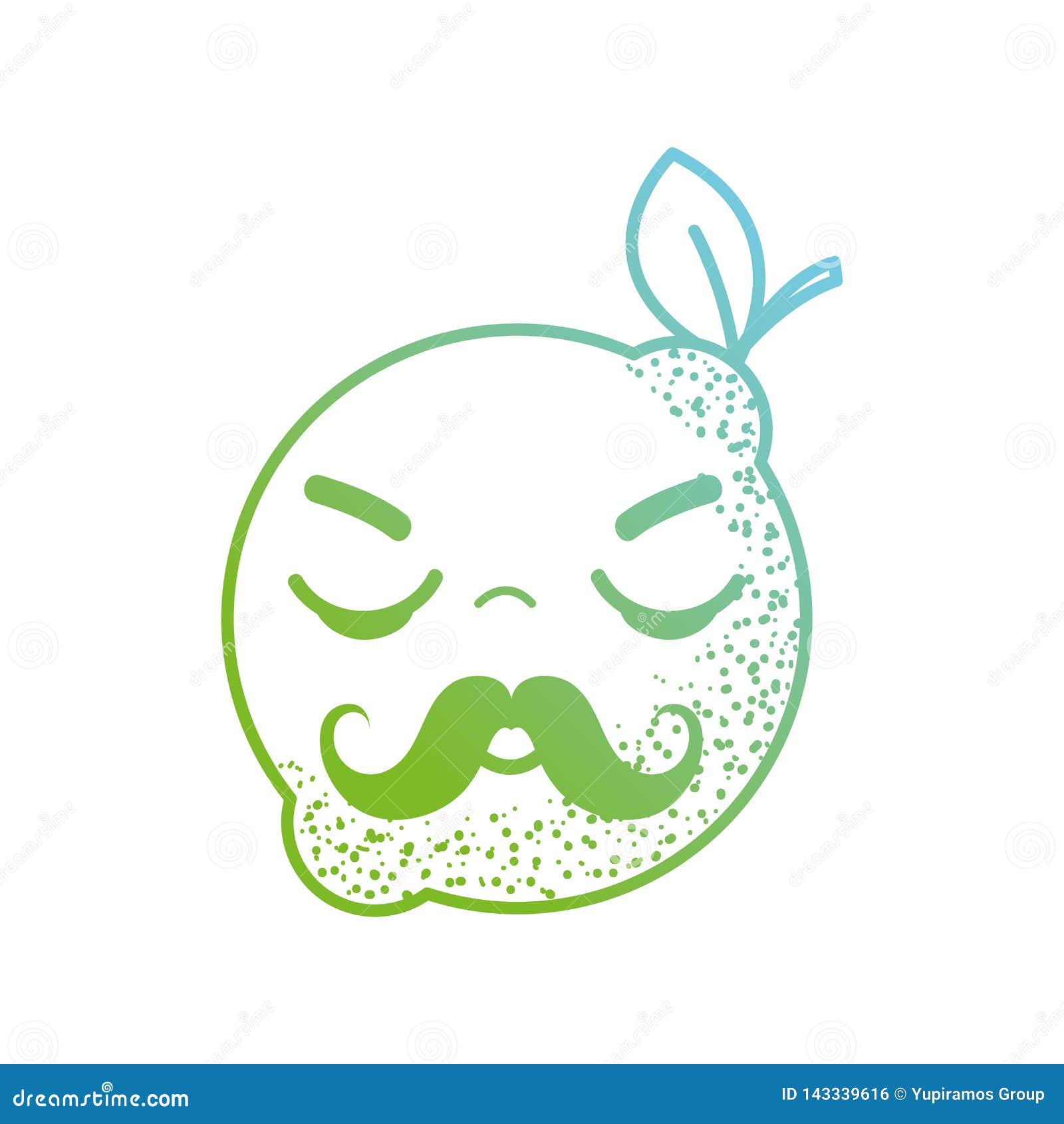 Line Kawaii Cute Angry Lemon Stock Vector - Illustration of face ...