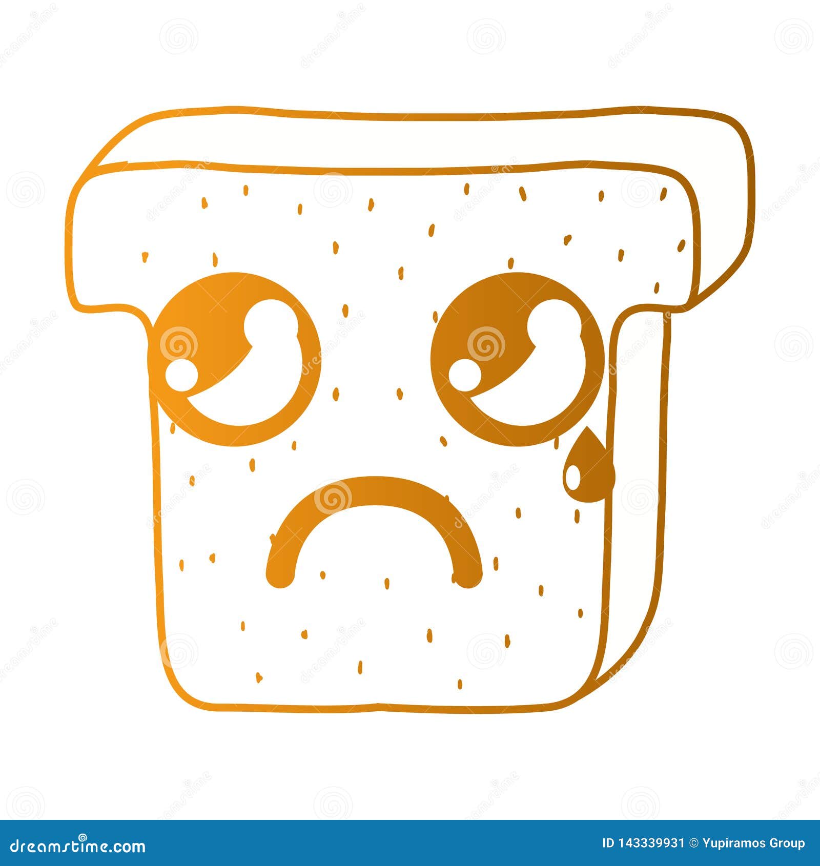 Bread Crying Illustration. Character Vector | CartoonDealer.com #206939055