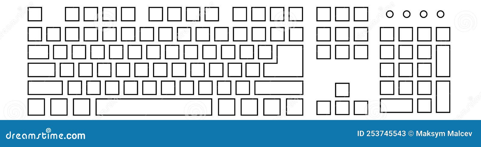Line Keyboard Layout Vector Isolated On Background | CartoonDealer.com ...