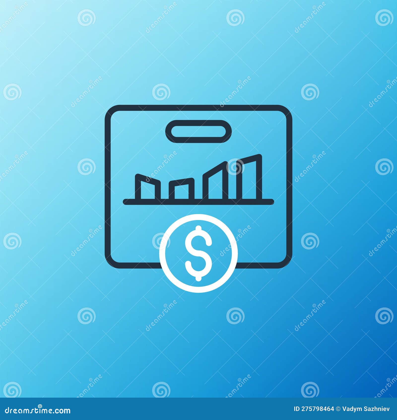 Line KPI - Key Performance Indicator Icon Isolated on Blue Background ...
