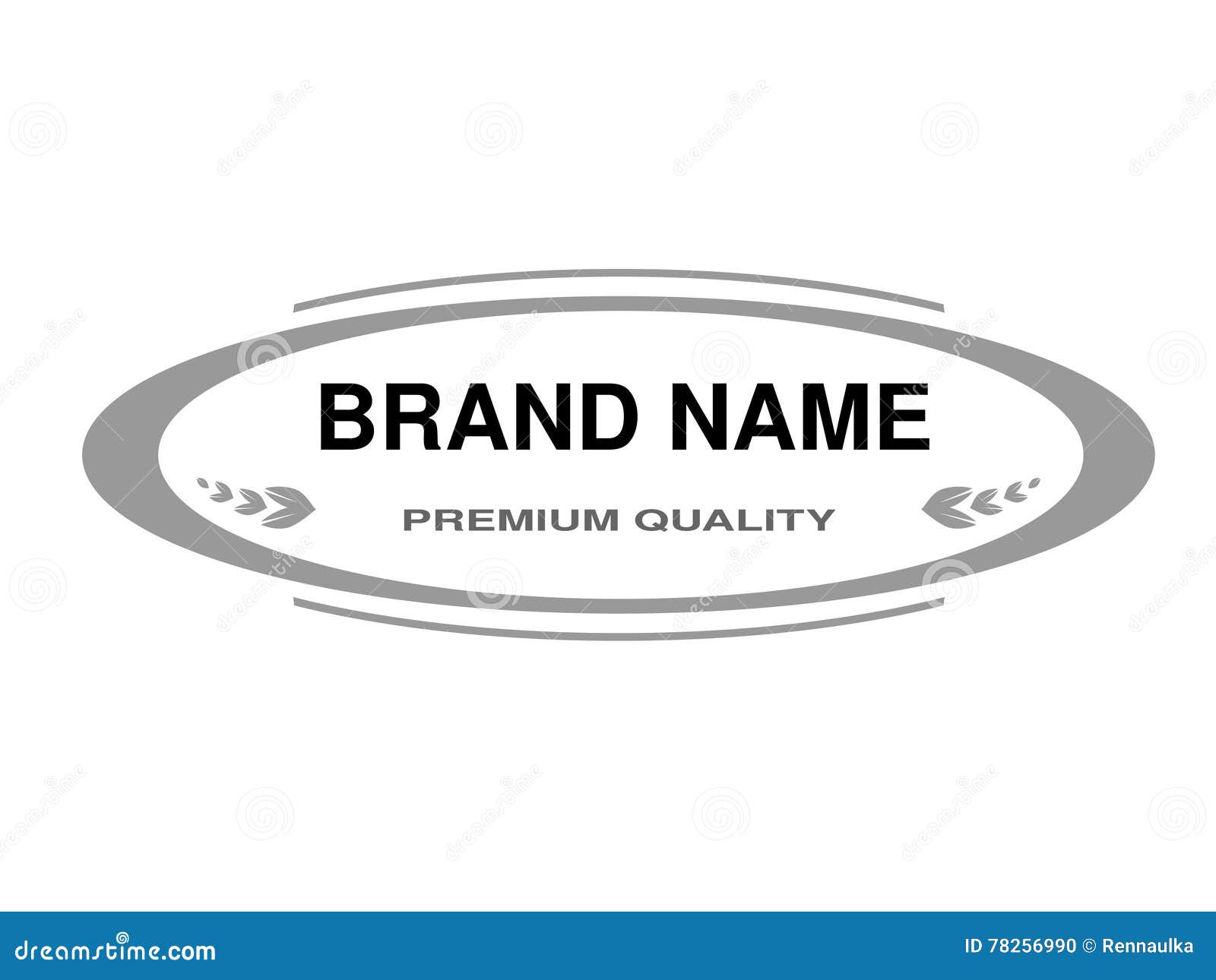 Line Label. Oval Frame for Brand Name. Monochrome Design Stock Vector ...