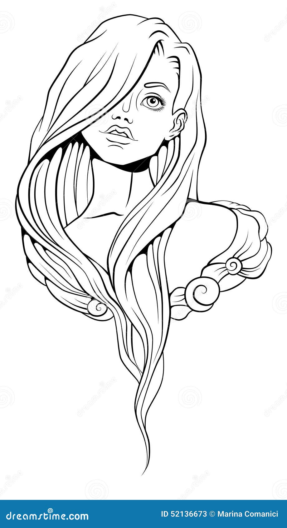 Line lady 01 stock vector. Illustration of illustrations - 52136673