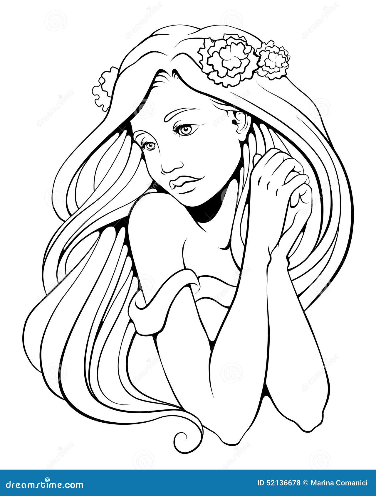 Line lady 02 stock vector. Illustration of elegance, dress - 52136678