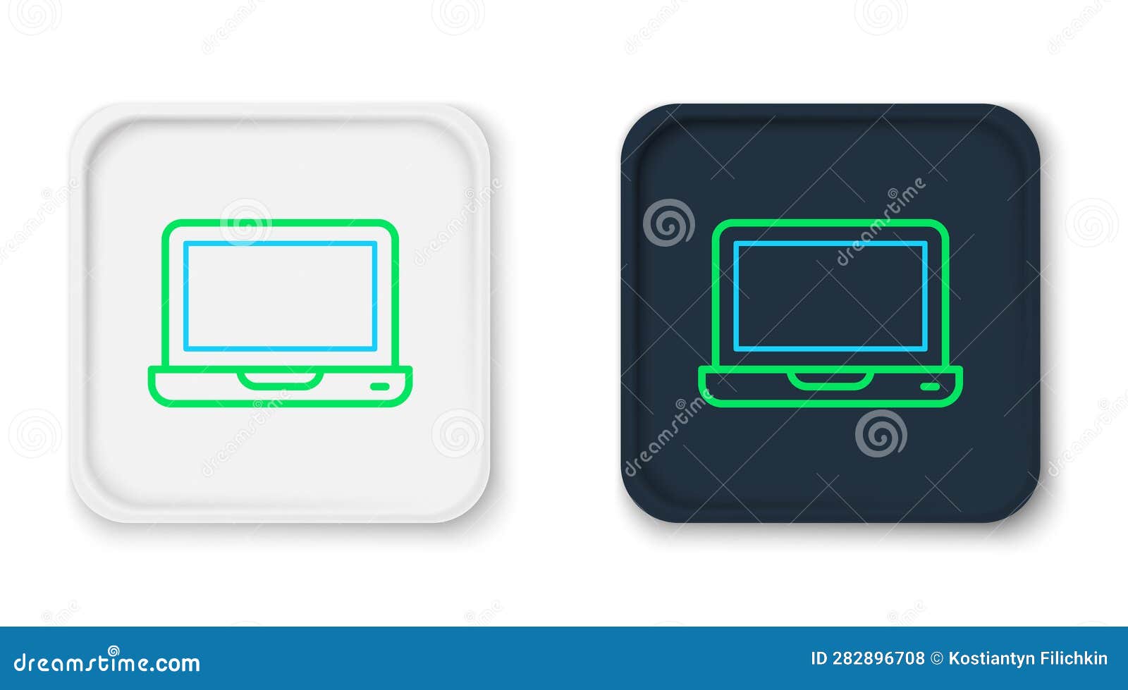Line Laptop Icon Isolated on White Background. Computer Notebook with ...