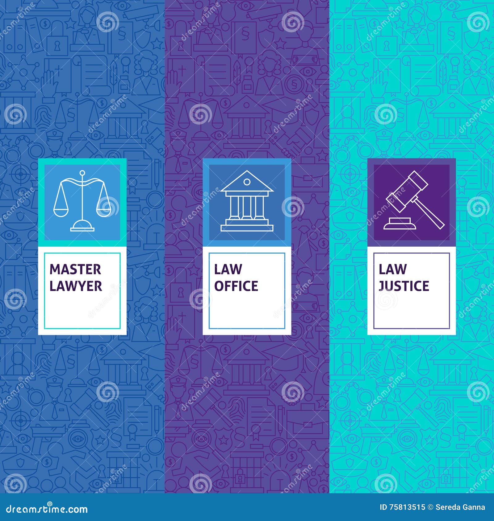 Line Law Justice Patterns Set Stock Vector - Illustration of advocate ...