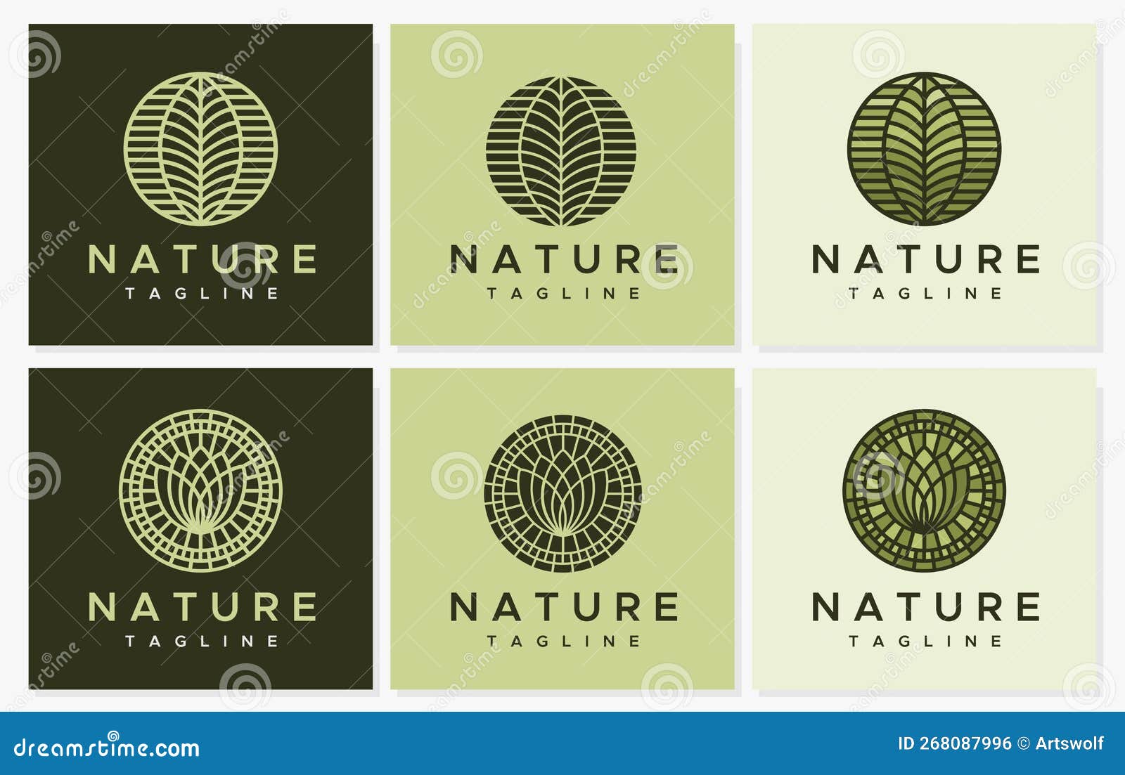 Line Leaf Logo Design Set. Modern Nature Line Logo Vector Template ...