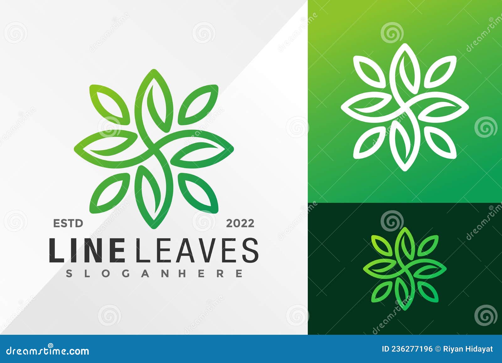 Line Leaves Logo Design Vector Illustration Template Stock Vector ...