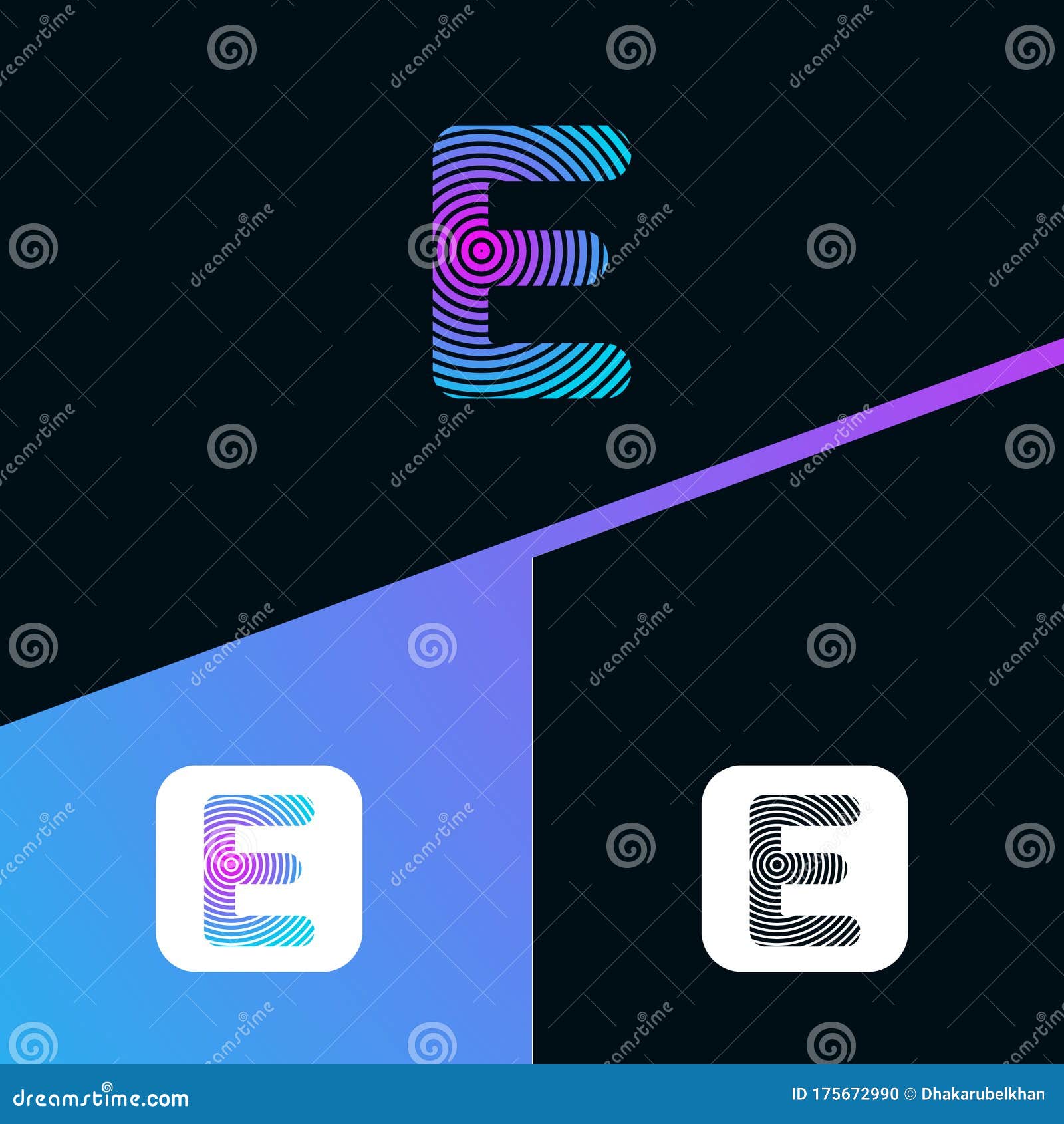 Line Letter E Logotype, Ready Symbol Creative Finger Print Stock Vector ...