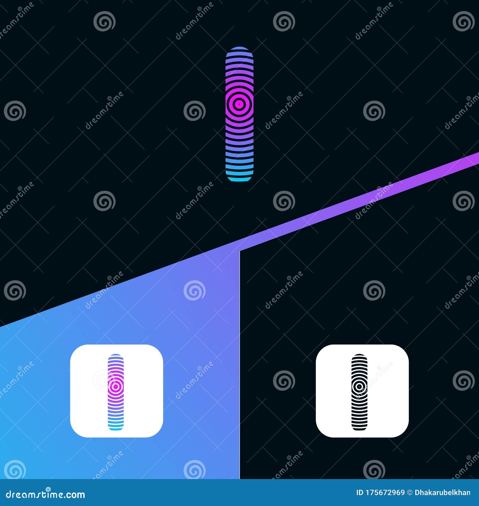 Line Letter I Logotype, Ready Symbol Creative Finger Print Stock Vector ...