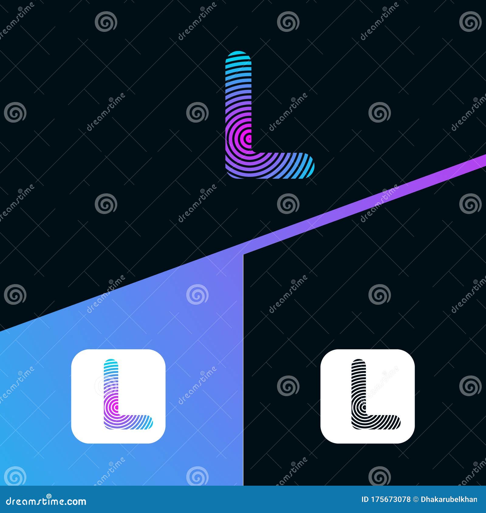 Line Letter L Logotype, Ready Symbol Creative Finger Print Stock Vector ...