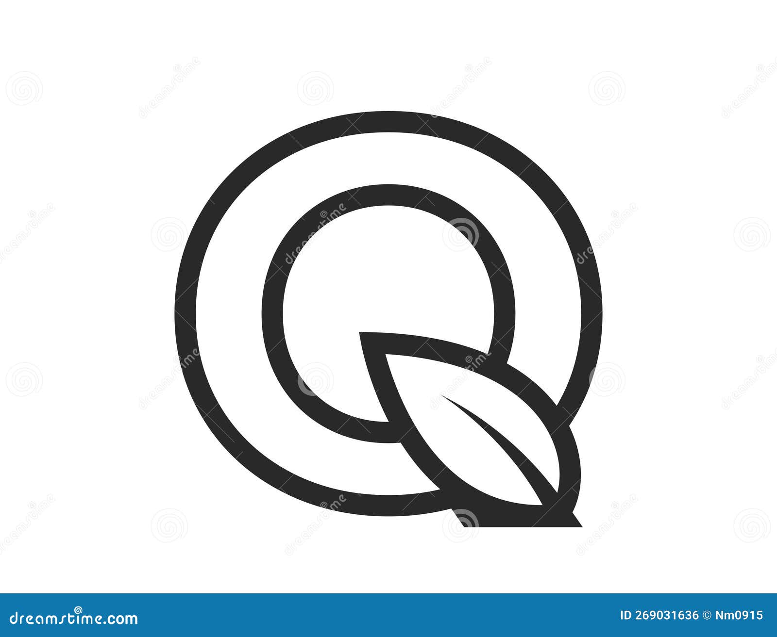 Line Letter Q with Leaf. Eco, Nature and Environment Design Element ...