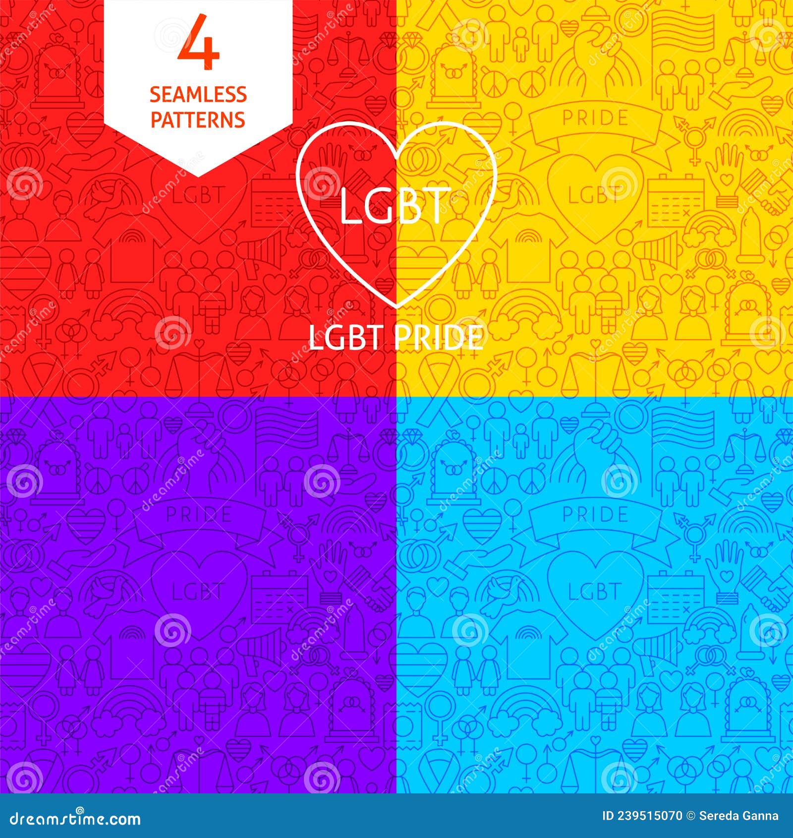 Line LGBT Pride Patterns stock vector. Illustration of community ...