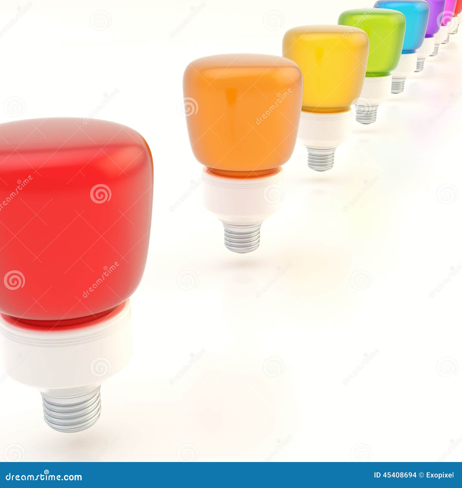 Line of light bulbs stock illustration. Illustration of absence - 45408694