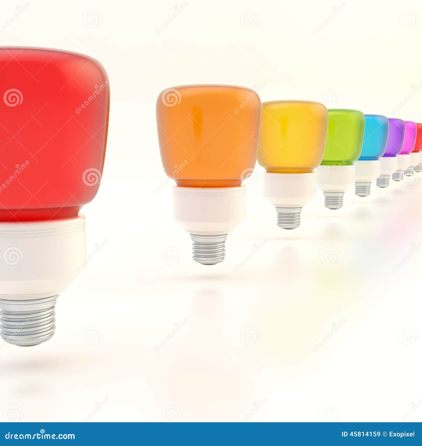 Line of light bulbs stock illustration. Illustration of idea - 45814159